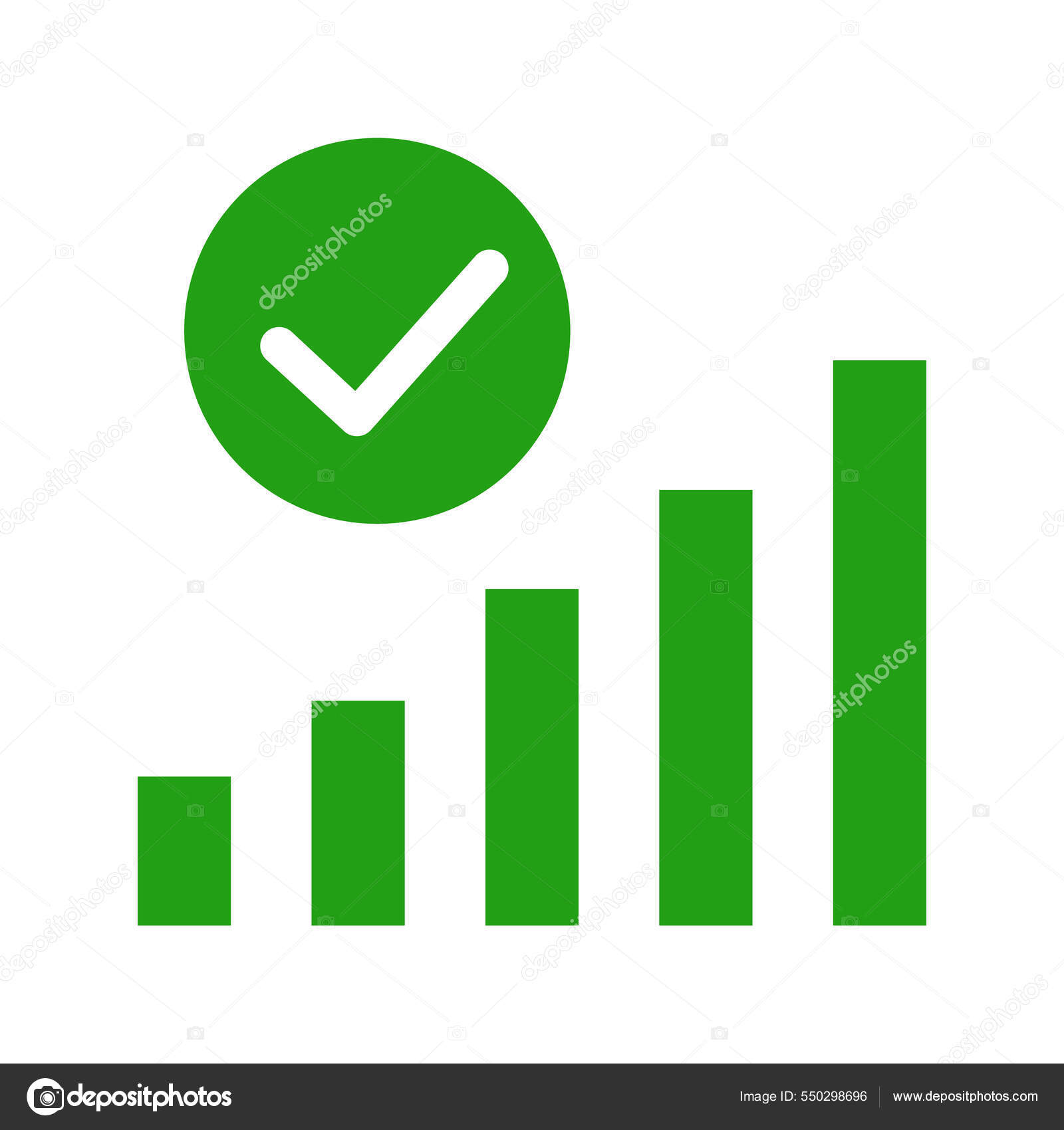Bar Chart Check Mark Icons Business Success Vectors Stock Vector Image ...