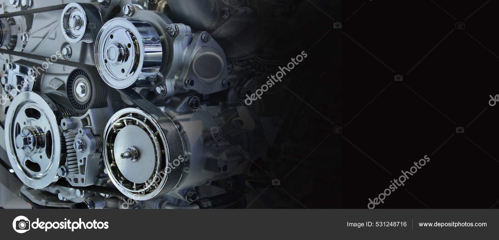 Details Car Engine Black Background Copy Space Stock Photo by ...