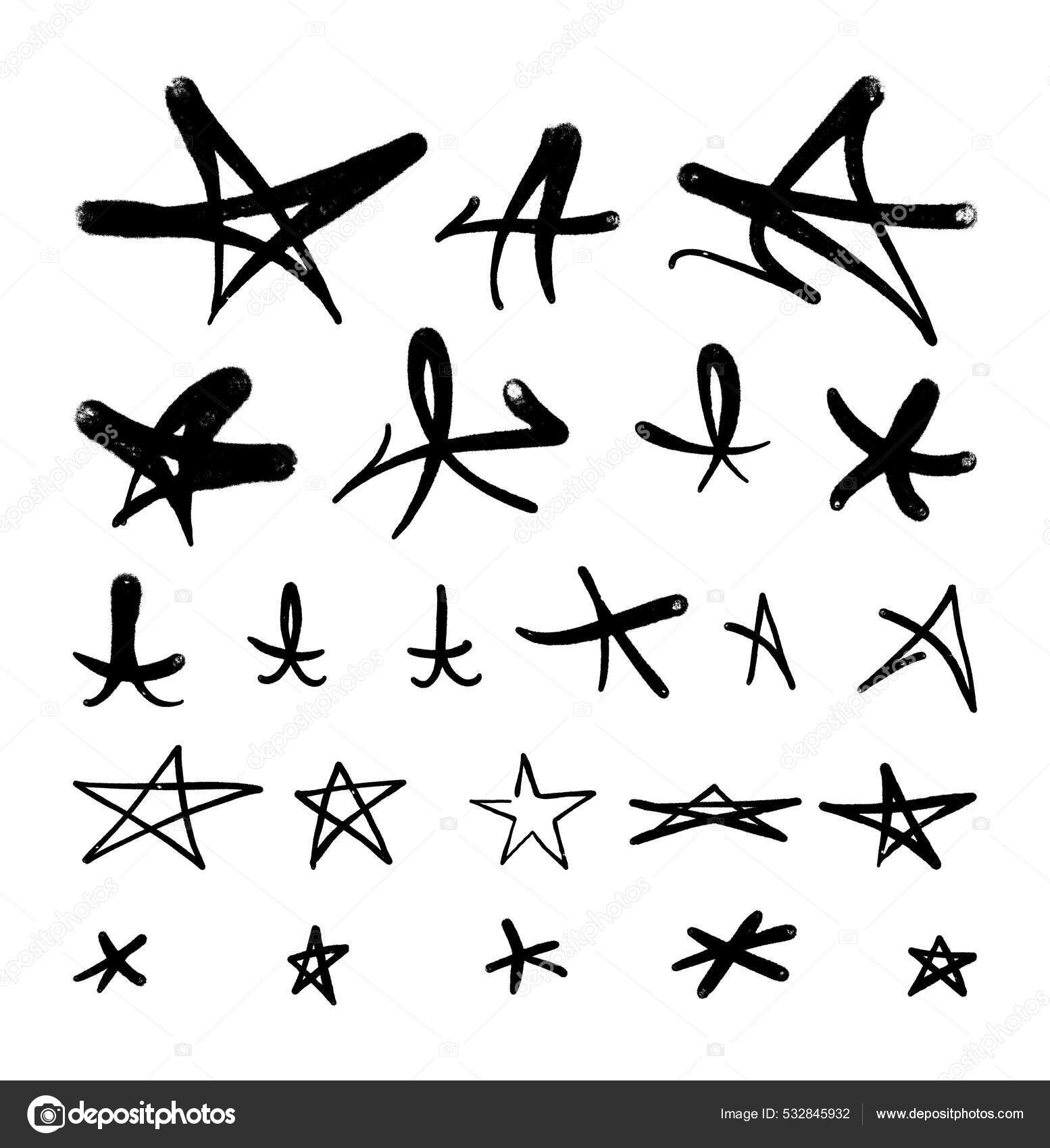 Graffiti Stars Icon Set Spray Tag Style Stock Vector by ©ens_arts 532845932