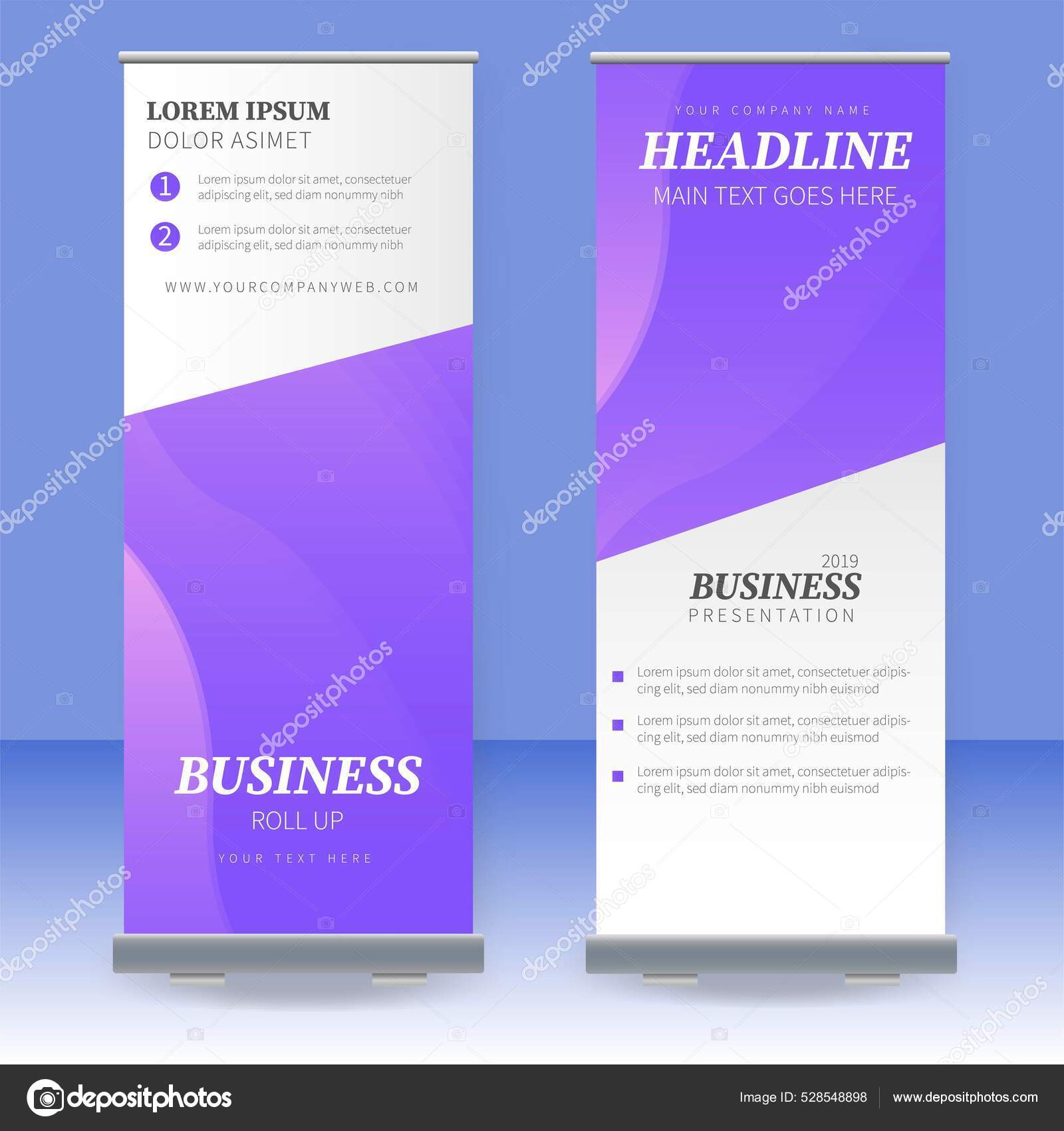 Modern Roll Banners Realistic Background Design Vector Illustration ...