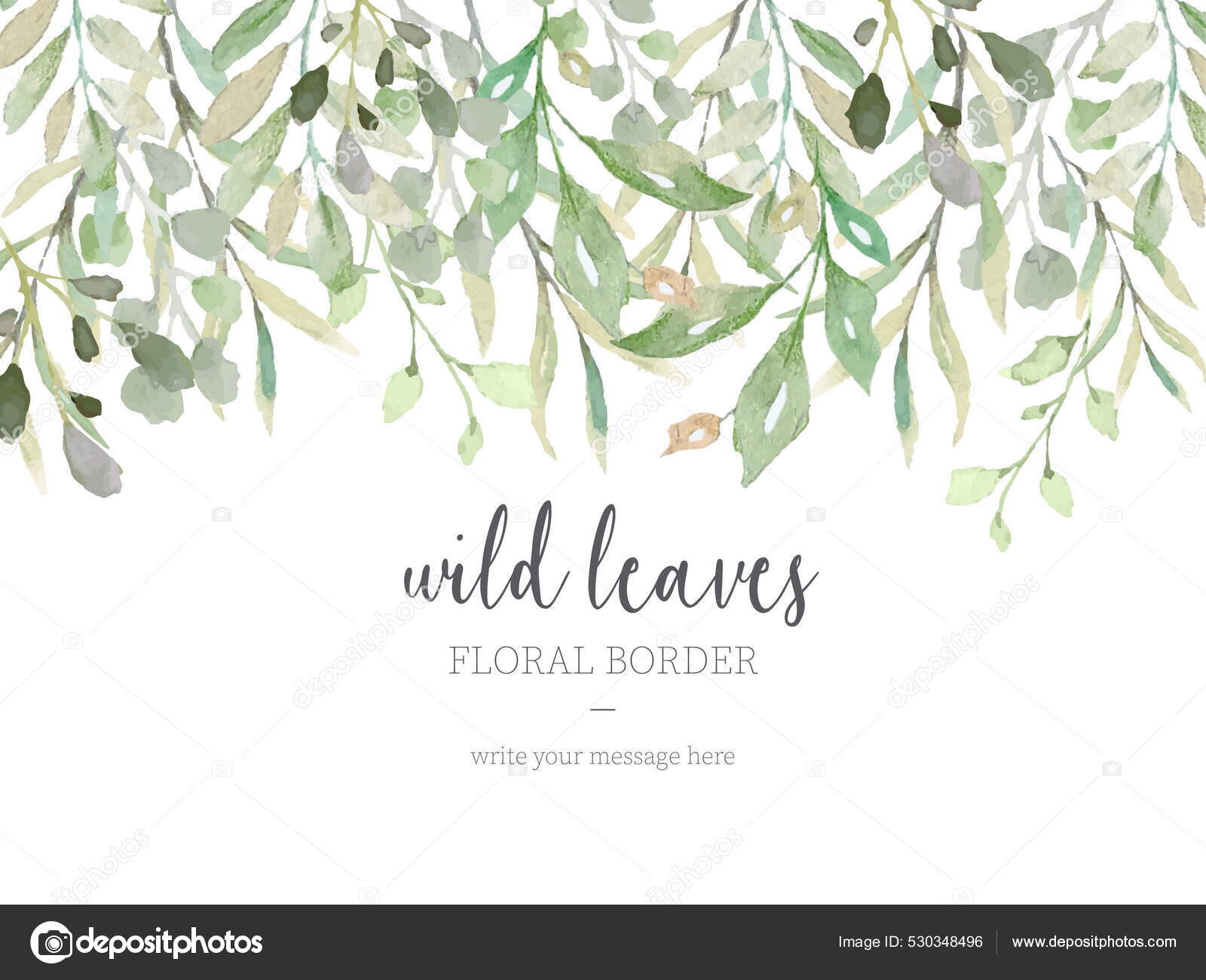 Beautiful Border Wild Leaves Design Vector Illustration Stock Vector ...