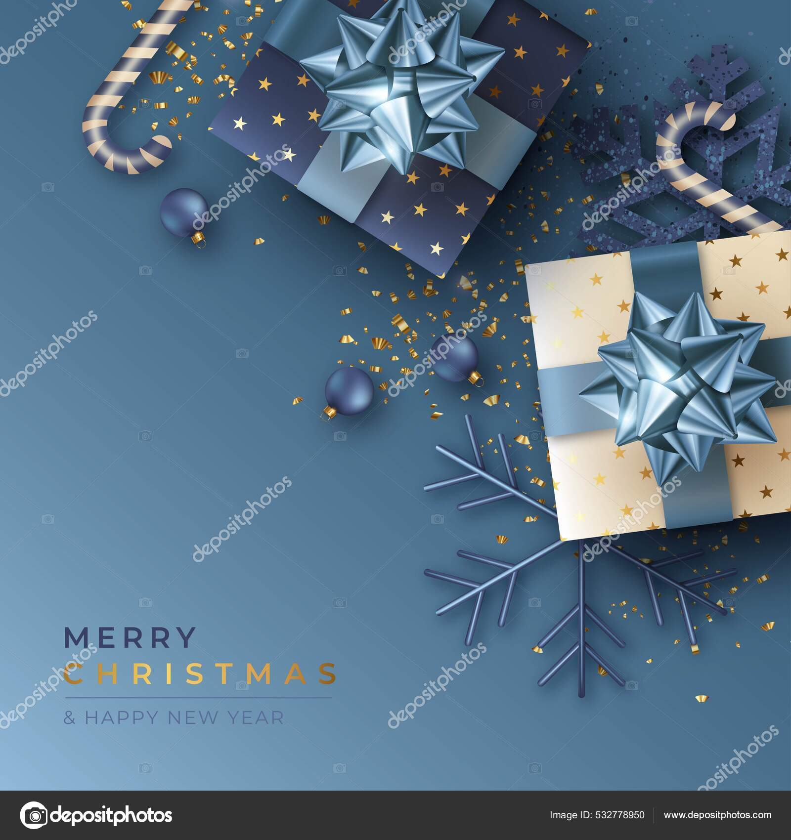 Christmas Background Realistic Presents Design Vector Illustration ...