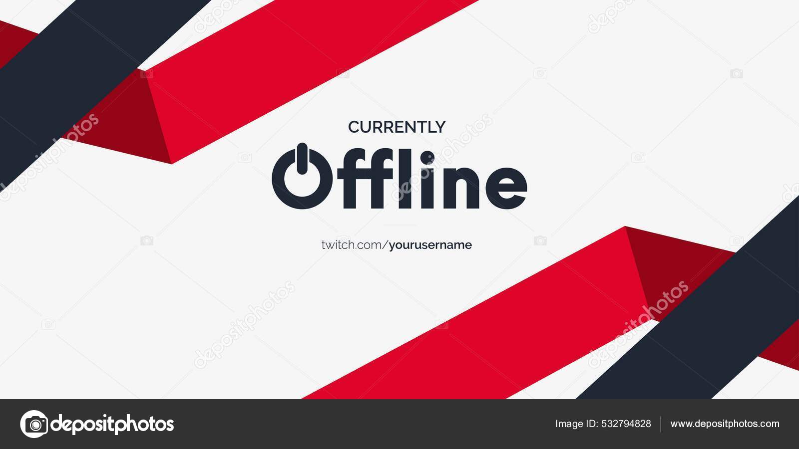 Currently Offline Twitch Banner Background Geometric Red Shapes Stock ...