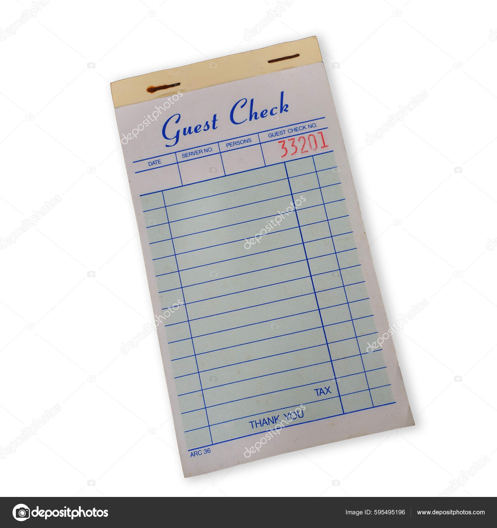 Pad Blank Guest Checks Restaurant Bill — Stock Photo © KAD_Photo #595495196