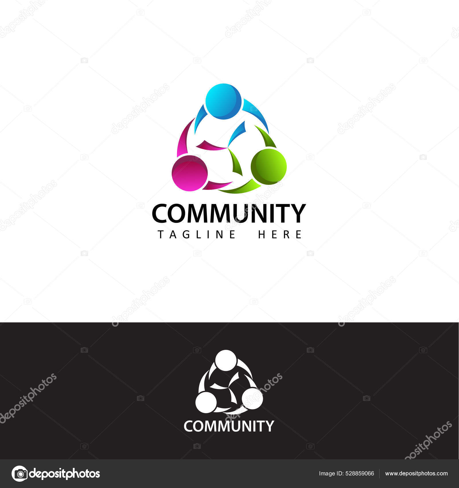 Human Social Unity Together Connection Relation Community Logo Template ...