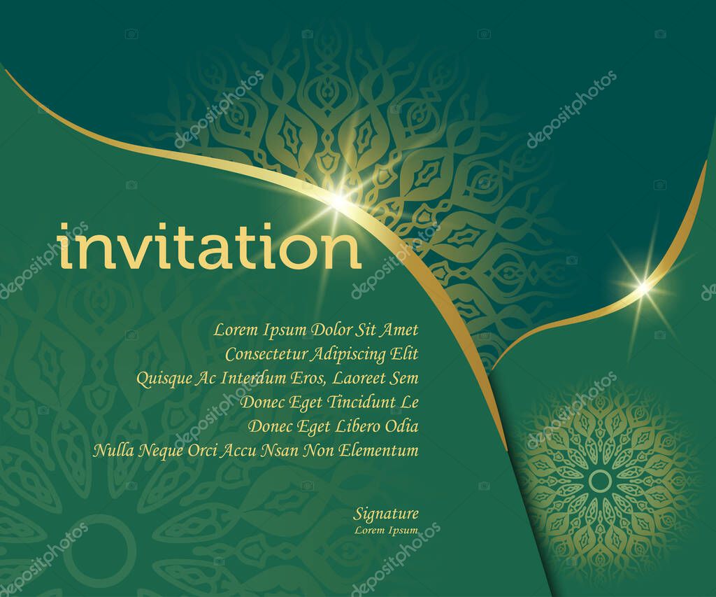 plantilla de invitaci n de lujo de fondo mandala 2024