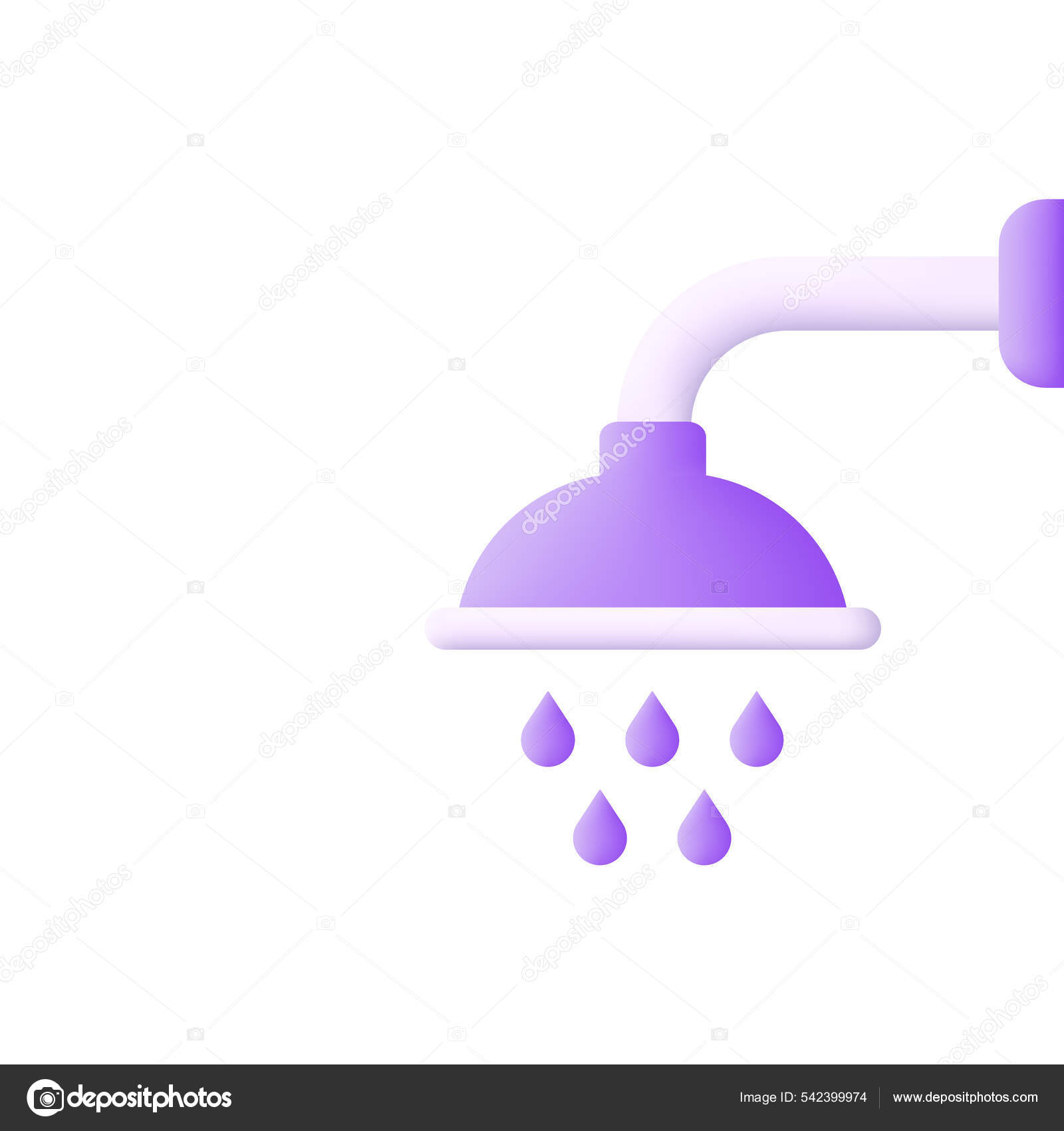 Shower Isolated White Background Trendy Modern Vector Style Can Used ...