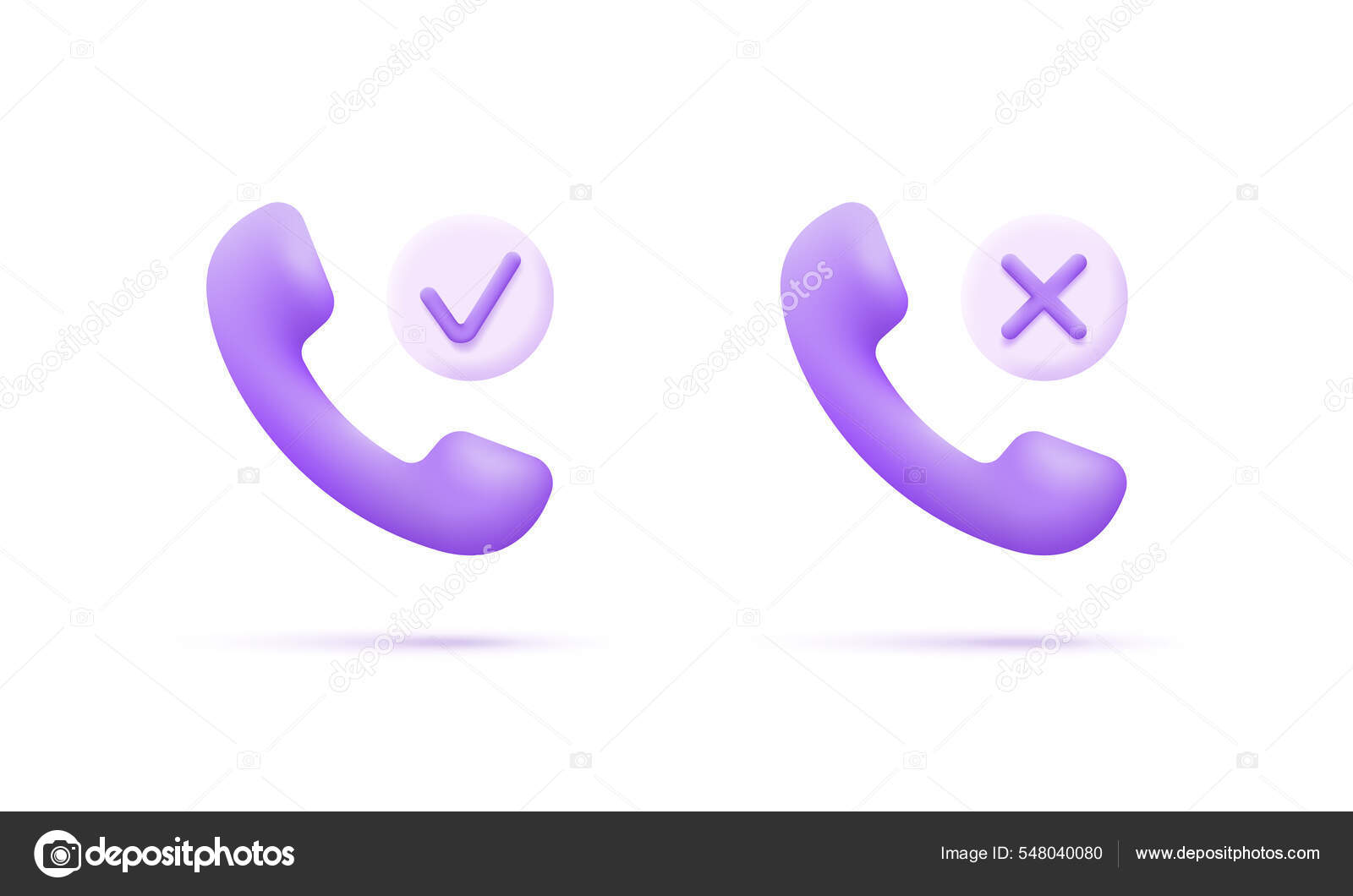Phone Check Cross Marks Isolated White Background Communication Concept ...