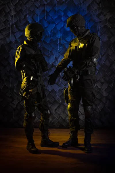 Military Forces Soldiers Weapon Studio Shot Dark Background Stock Photo ...