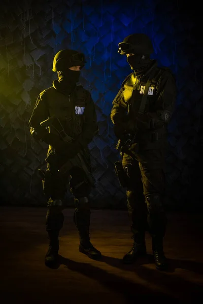 Military Forces Soldiers Weapon Studio Shot Dark Background Stock Photo ...