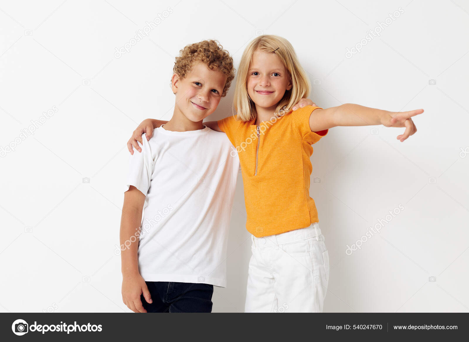 Small children fun gestures with hands emotions childhood light ...