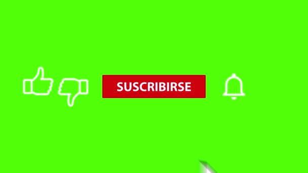 Spanish YouTube button to subscribe on a green background — Stock Video ...