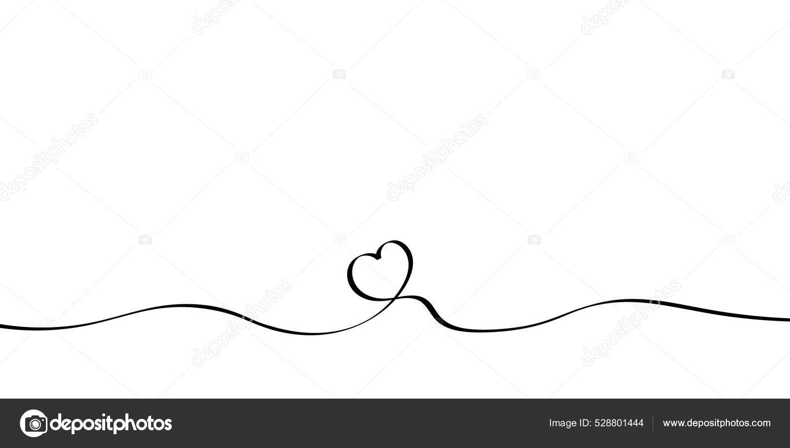 Simple Heart One Line Design Decor Postcards Holiday Stock Vector Image ...