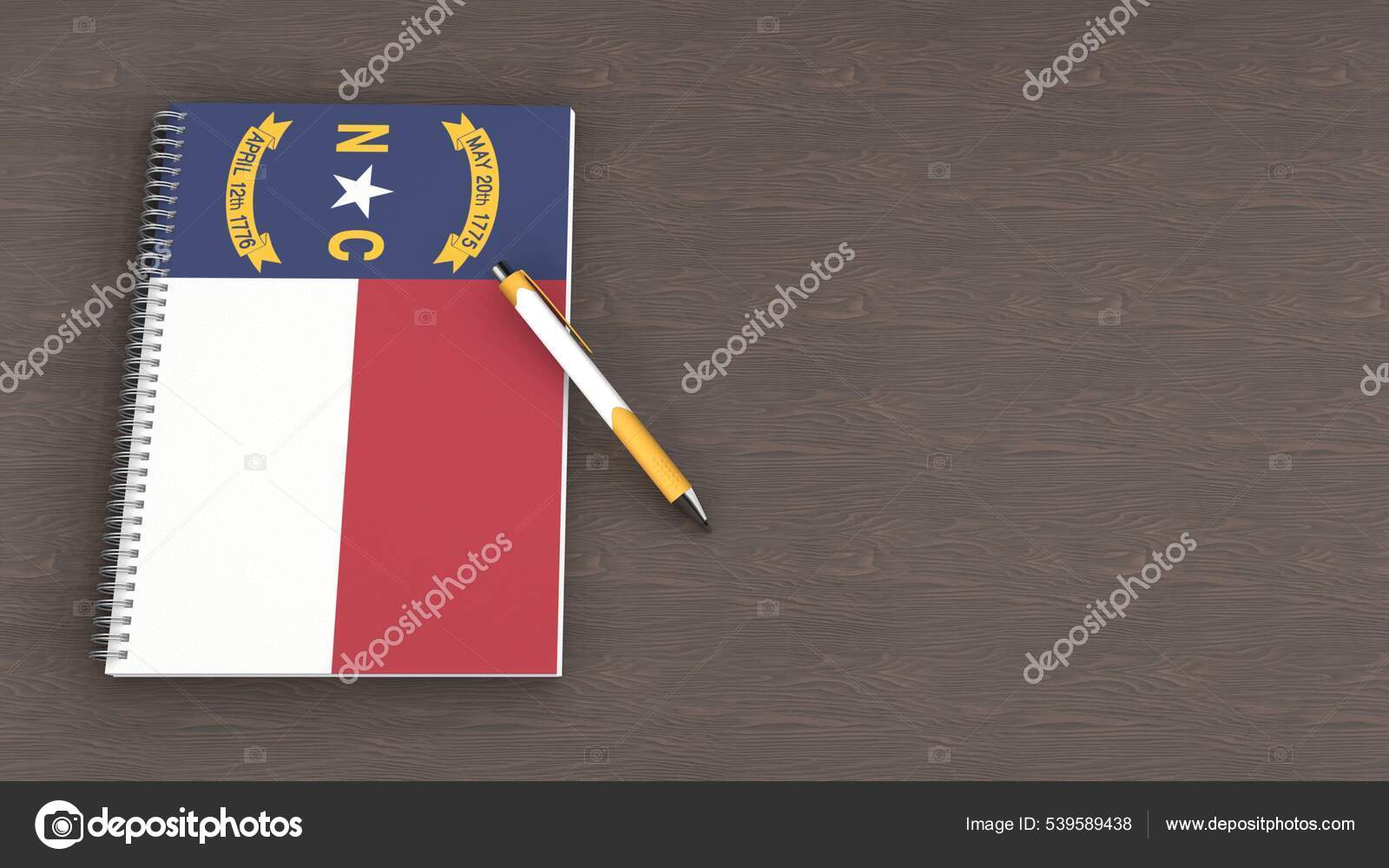 Notebook Flag North Carolina Lying Pen — Stock Photo © 3D_Fox #539589438
