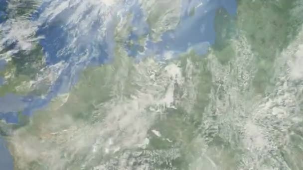 Zoom Earth Space City Animation Zoom City Potsdam Germany Stock — Stock ...