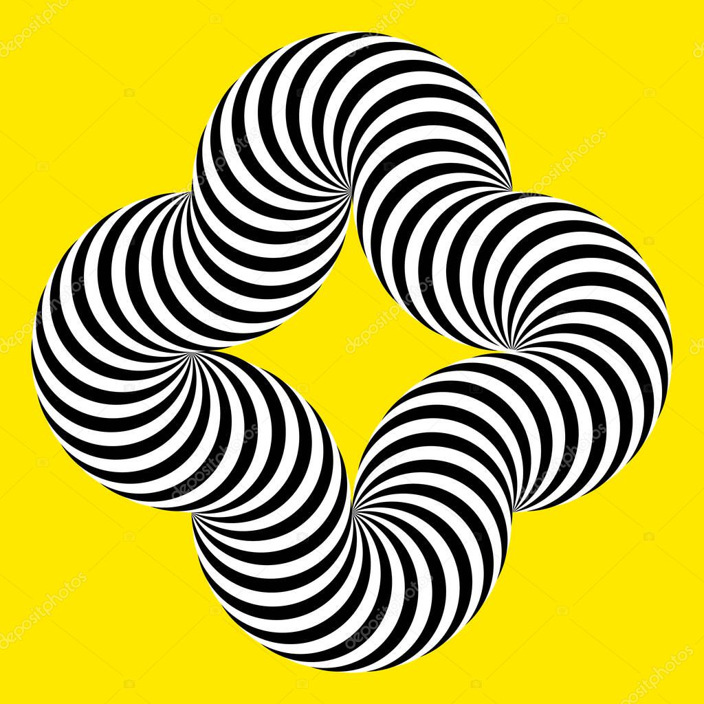 Símbolo infinito de círculos entrelazados. Forma imposible en el fondo ...