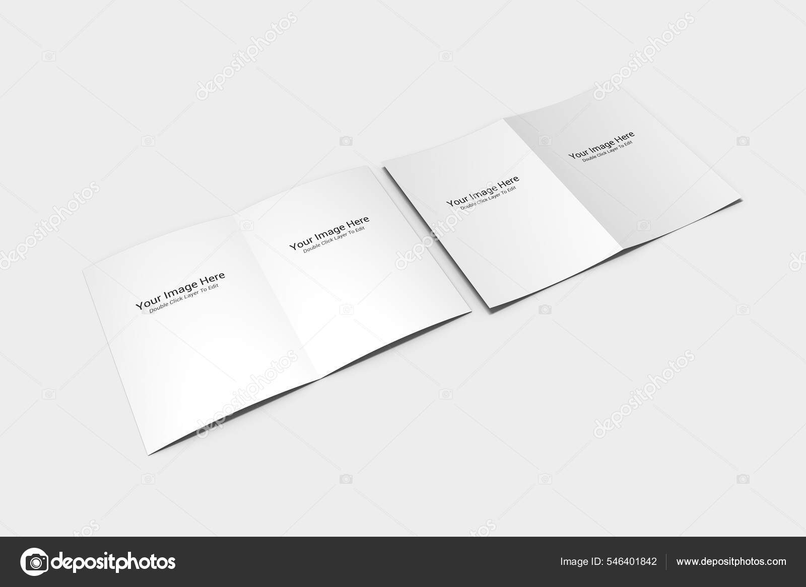 Fold Brochure Mockups Rendering — Stock Photo © Kajicom #546401842