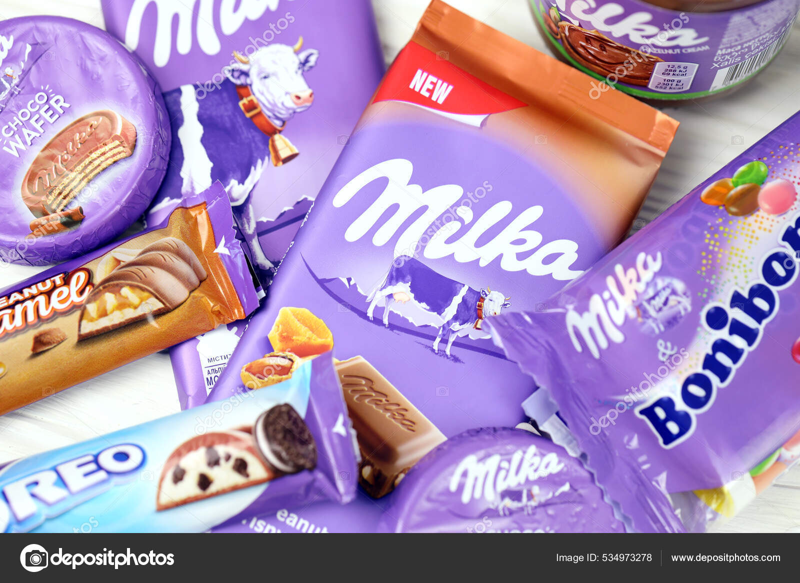 Kharkov Ukraine July 2021 Milka Chocolate Products Classical Lilac ...