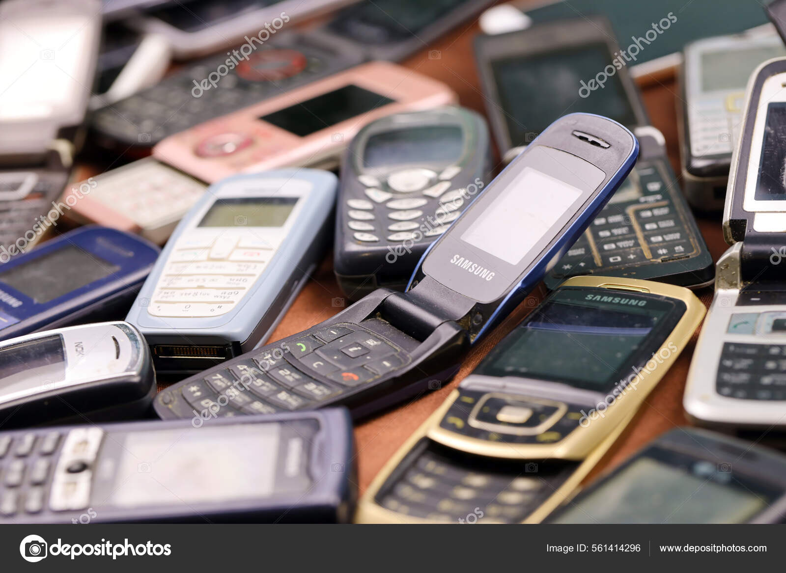 Kharkiv Ukraine December 2021 Some Old Used Outdated Mobile Phones ...