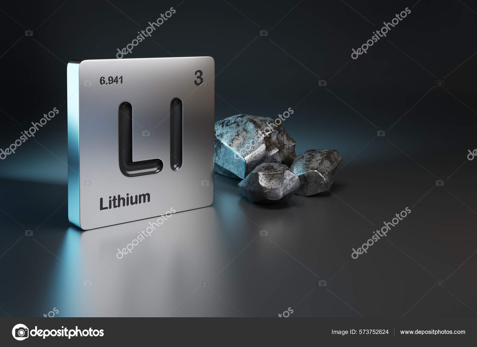 Lithium Element Symbol Periodic Table Metallic Lithium Copy Space ...