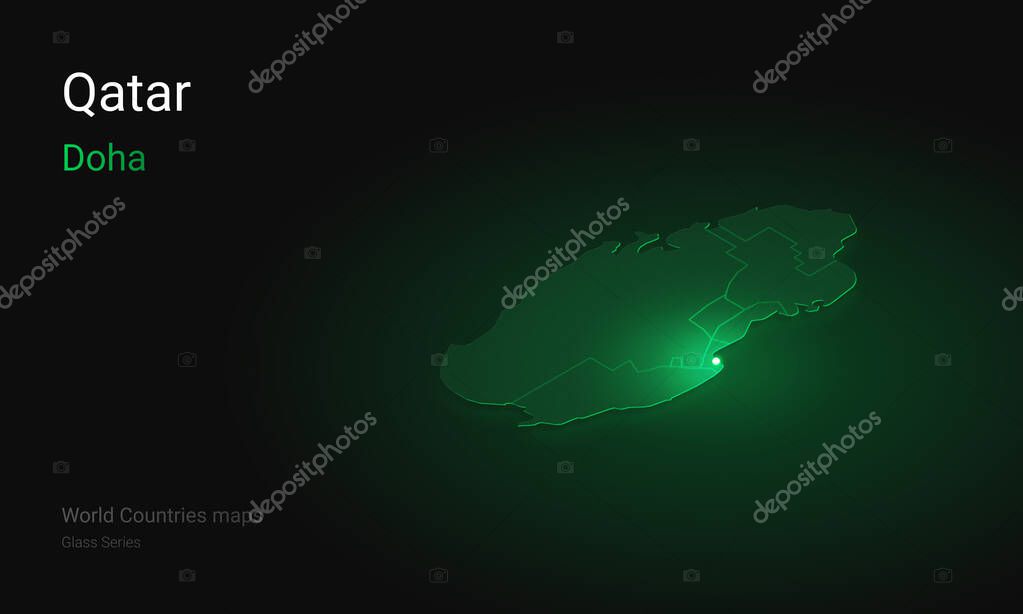 Mapa creativo de Qatar. Mapa político. Doha. Capital de Qatar. Mapas de países del mundo con ...