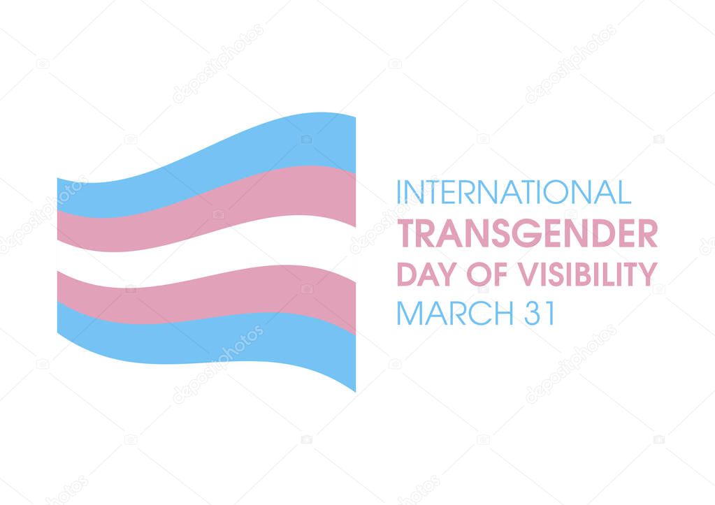 Vector del Día Internacional de la Visibilidad Transgénero. Ondeando el ...