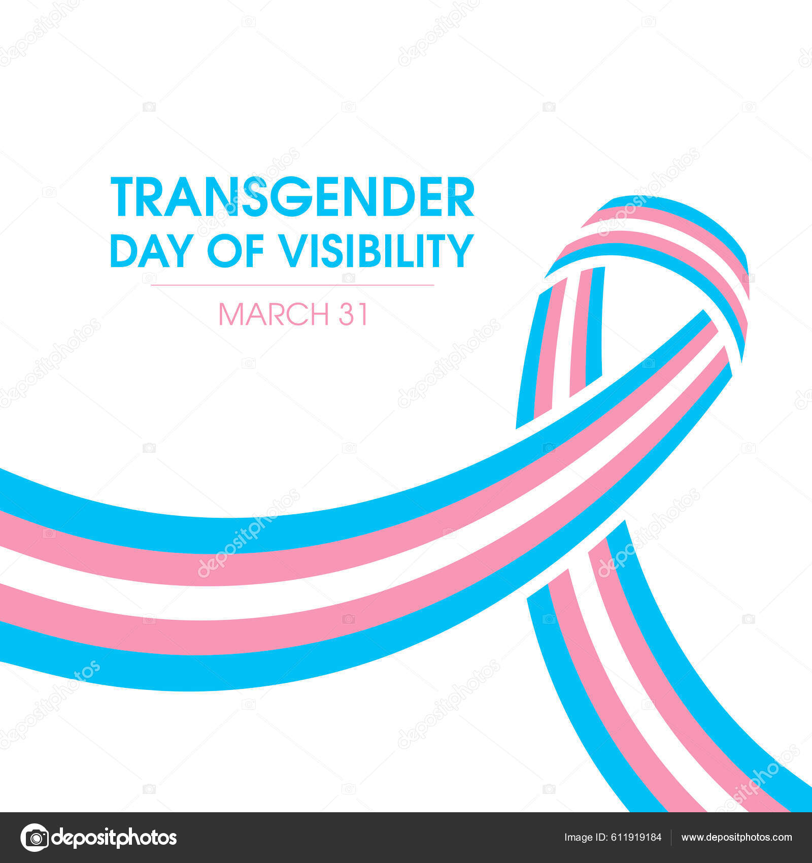 Transgender Day Visibility Vector Transgender Awareness Pride Ribbon ...