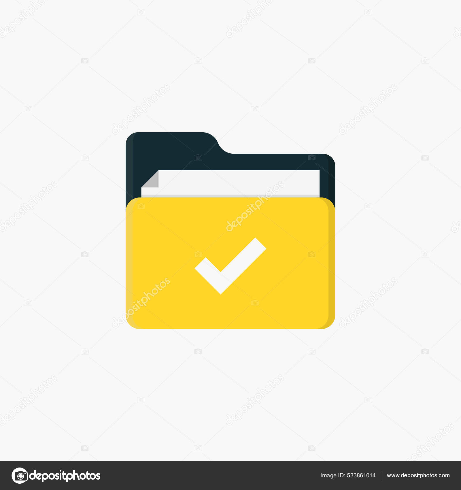 Tick Complete Done Folder Ilustración Vector Archivo Vector de stock ...
