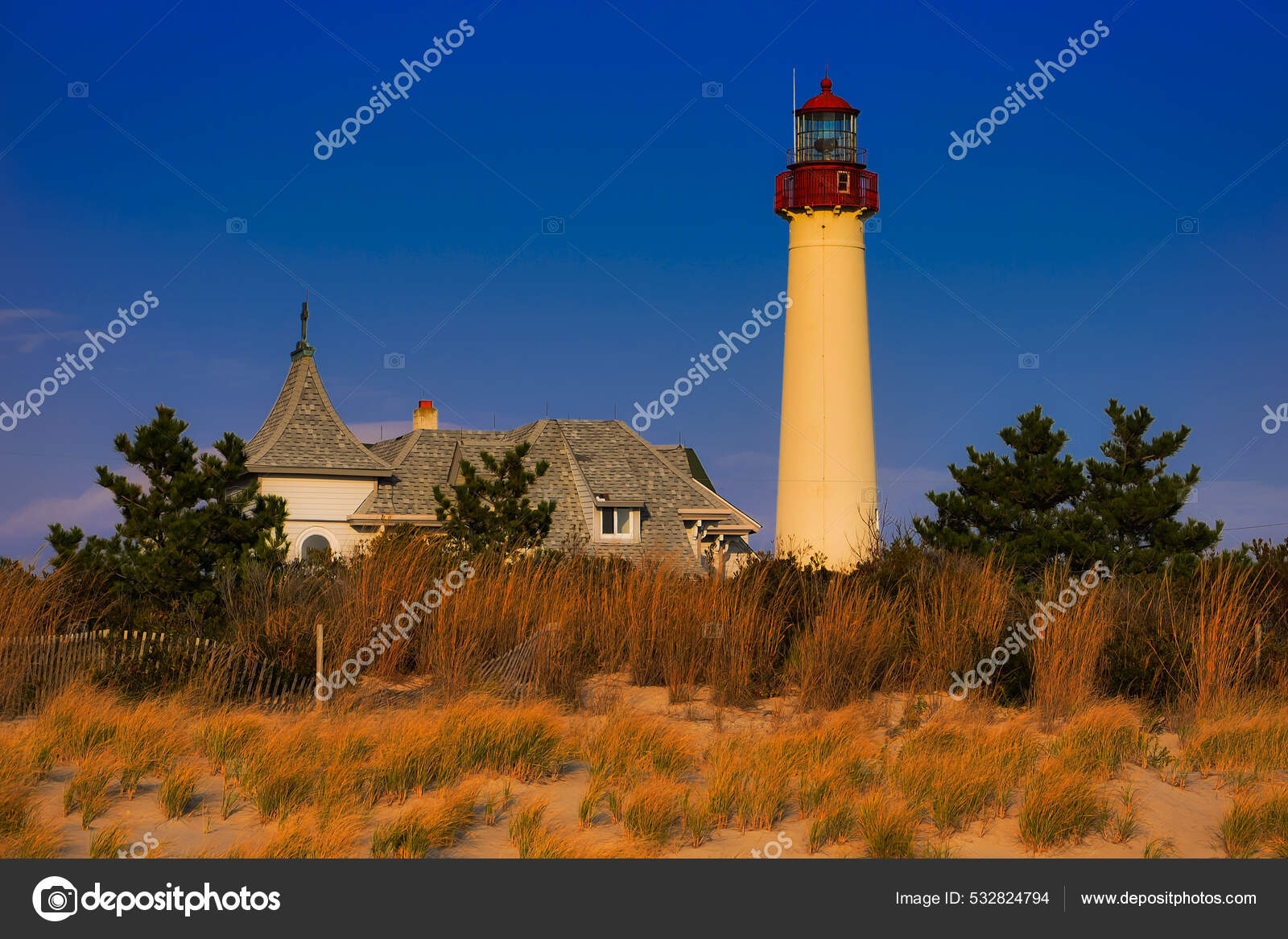 Evening Light Cape May Point Lighthouse Cape May New Jersey — Stock ...