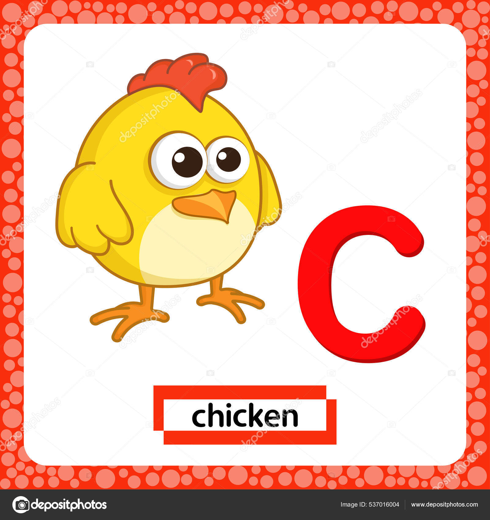 Letra Lowercase Letra Del Alfabeto Con Divertido Pollo Aislado Sobre ...