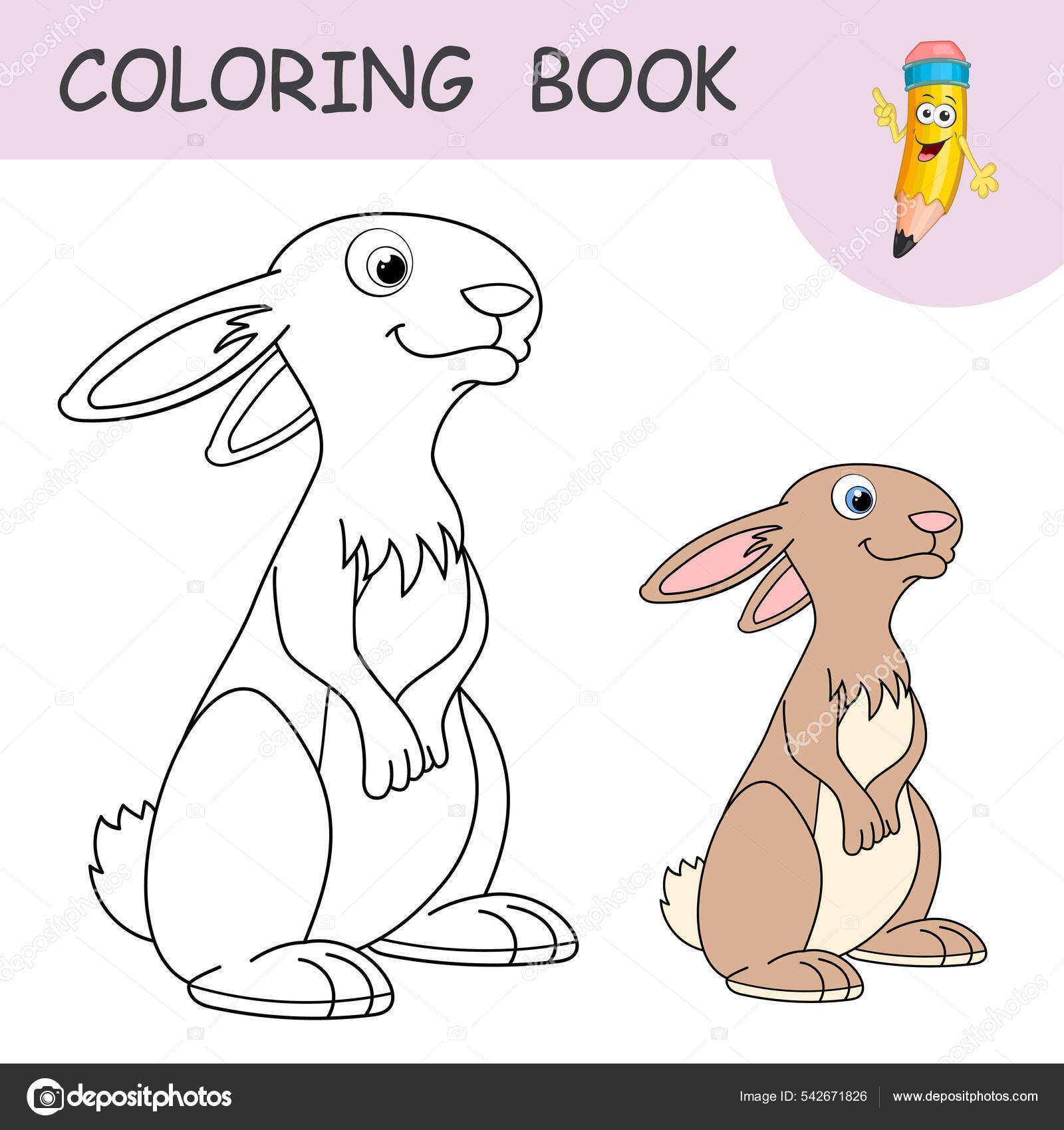 Coloring Book Fun Character Rabbit Colorless Color Samples Bunny Hare ...