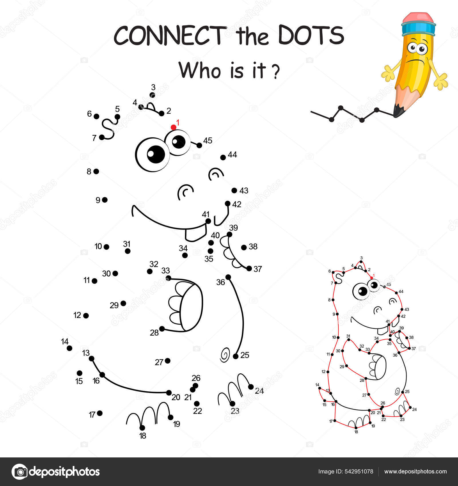 Connect Dots Numbers Draw Animal Dot Dot Education Game Coloring Stock ...