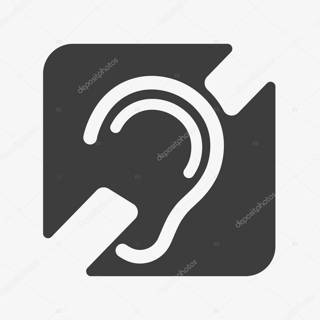 Icono del vector auditivo. Señal de sordos 2023