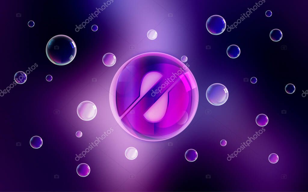 Símbolo de moneda OGN con diseño de fondo temático criptomoneda. Icono ...