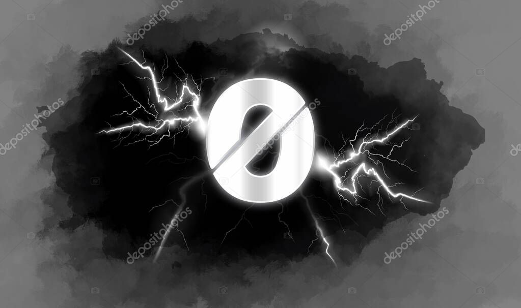 Símbolo de moneda OGN con criptomoneda temática de diseño de fondo 2022