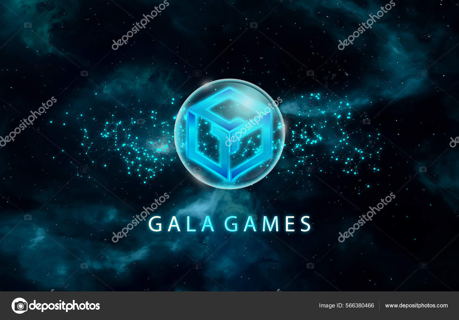 Gala Games Gala Cryptocurrency Symbol Abstract Background Stock Photo ...