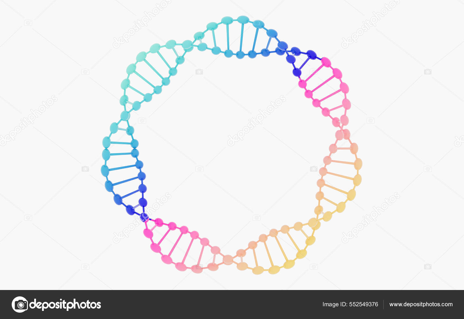 Colorful Dna White Background Rendering Computer Digital Drawing ...