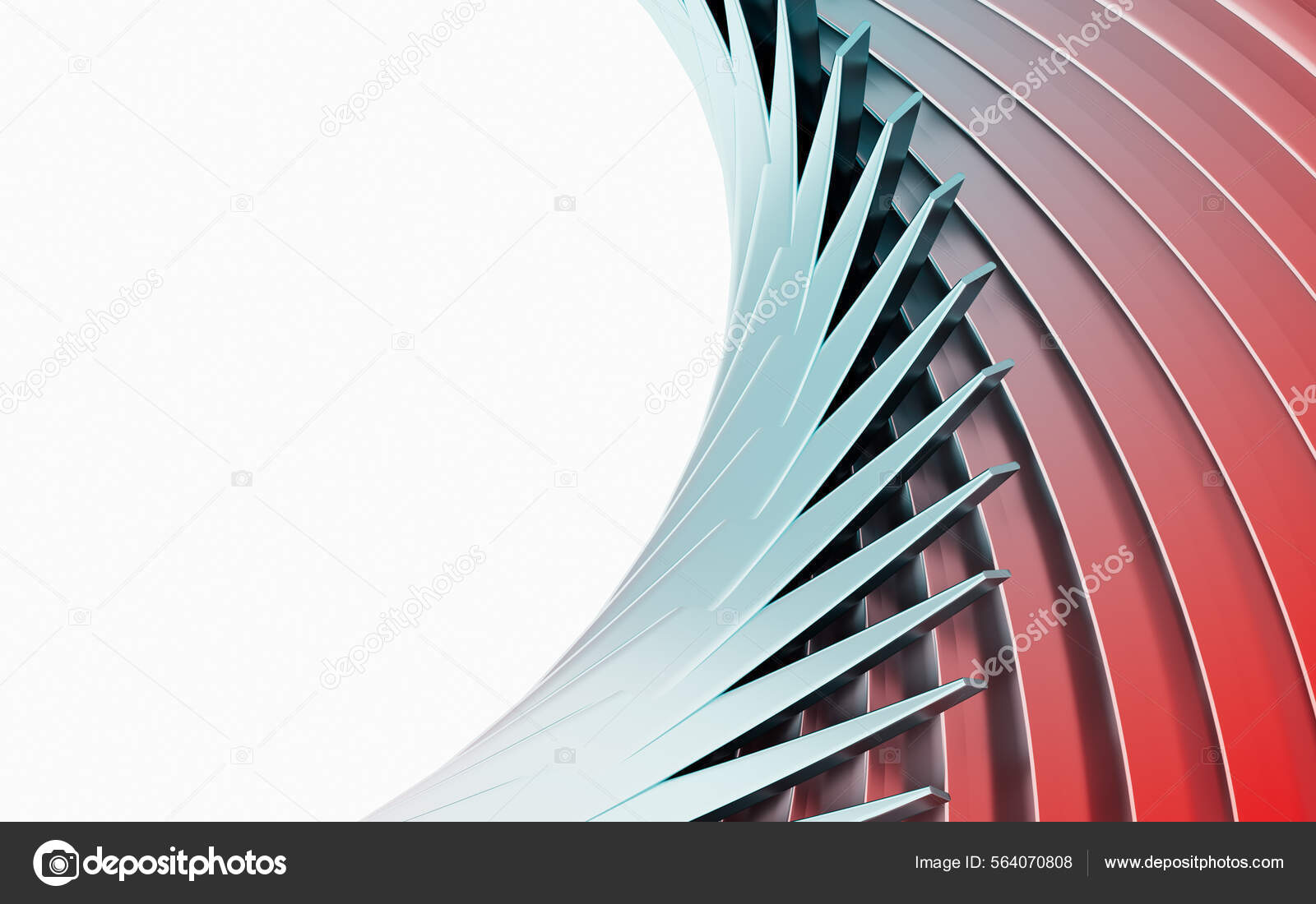 Abstract Curves White Background Rendering Computer Digital Drawing ...