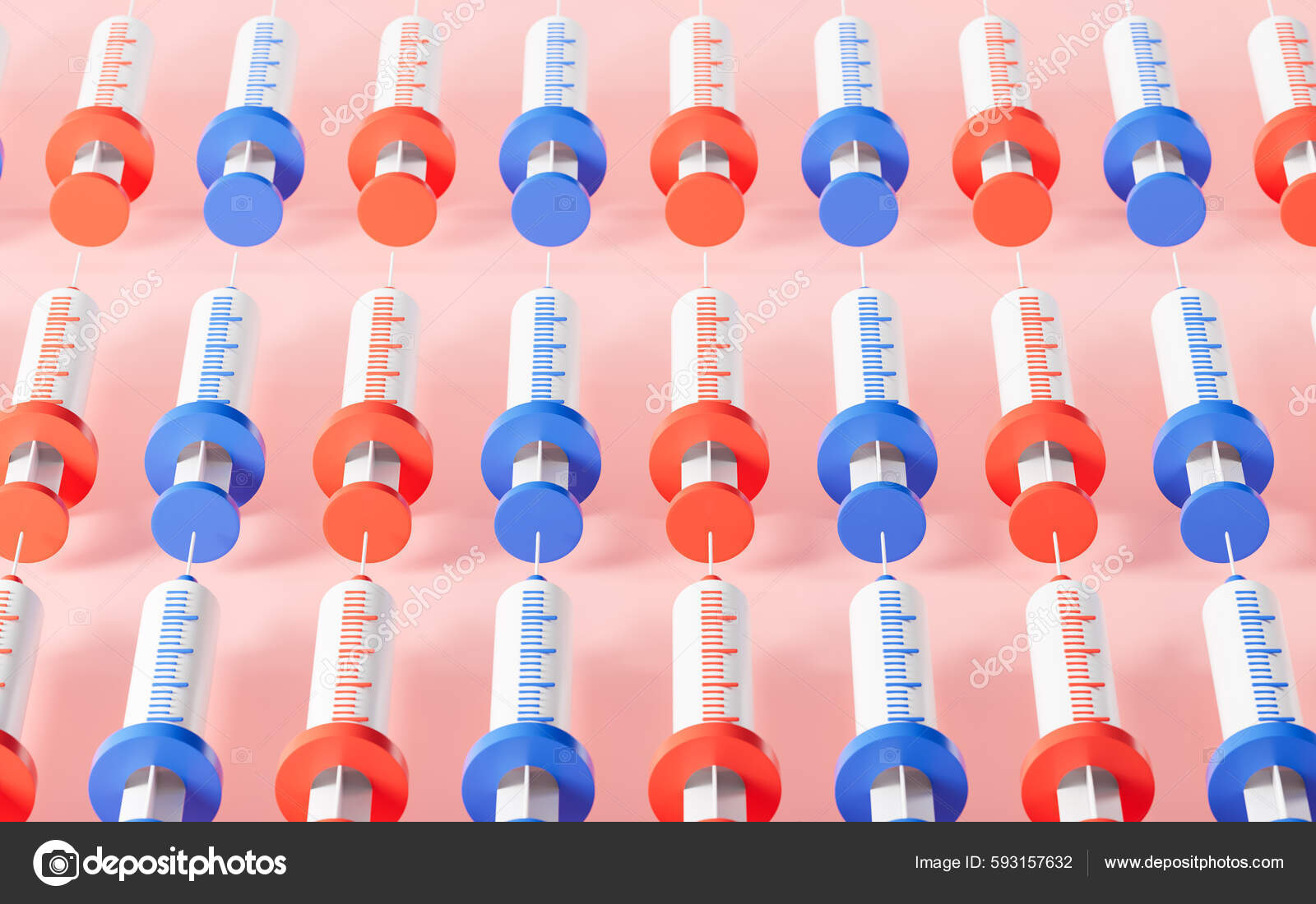 Cartoon Style Injection Syringe Line Pink Background Rendering Computer ...