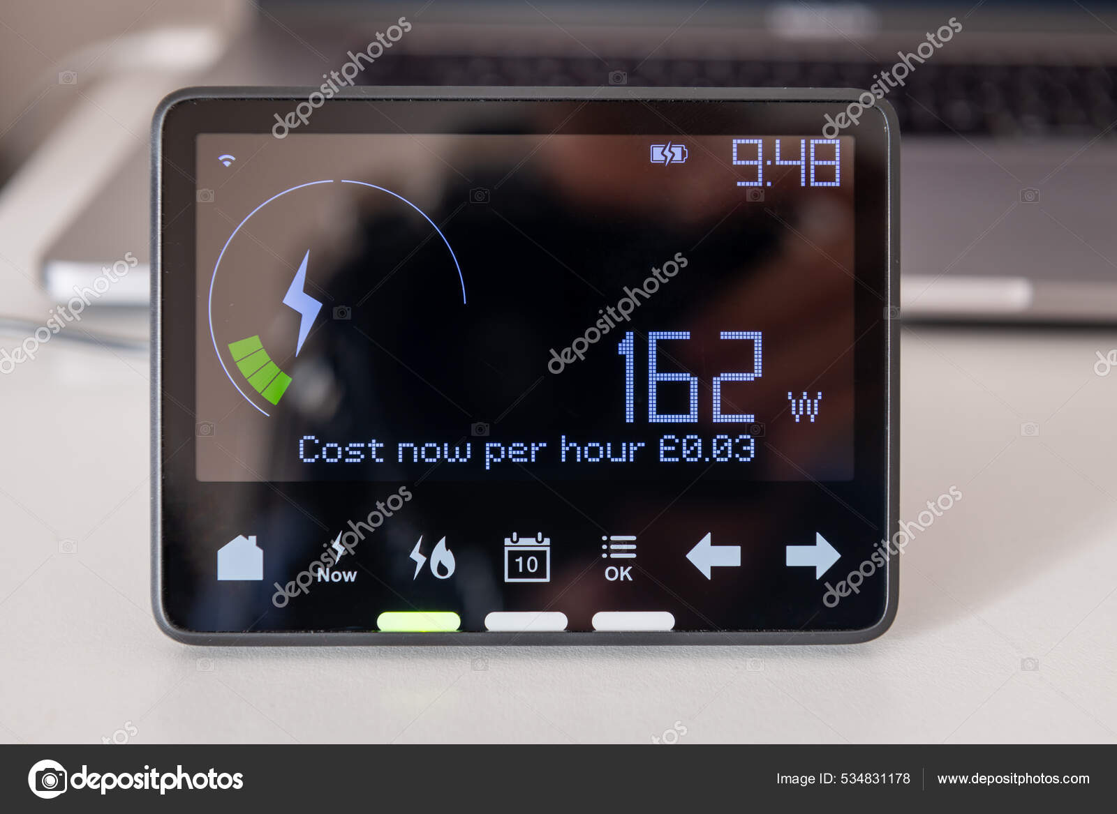 Display Smart Electric Meter Consumption Information Cost Hour Stock ...