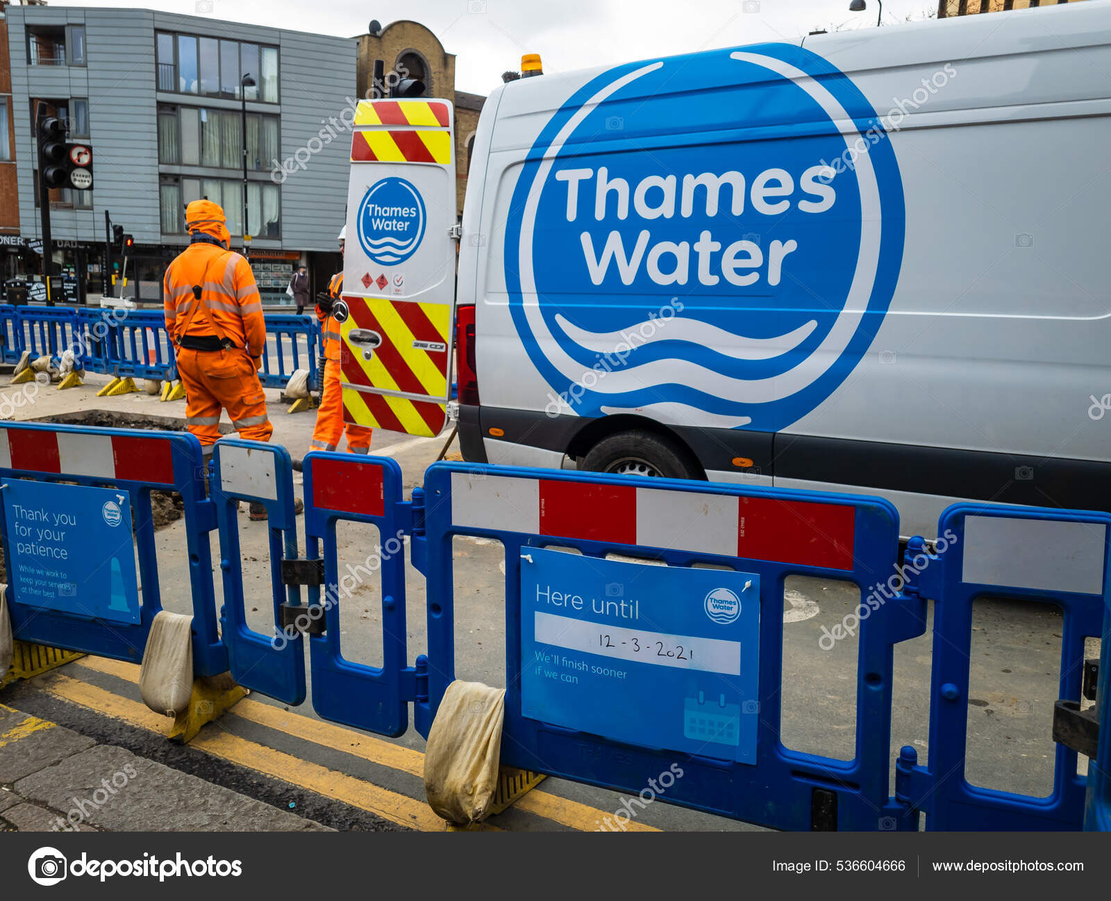 London 2021 Workers British Water Utility Company Thames Water Working ...