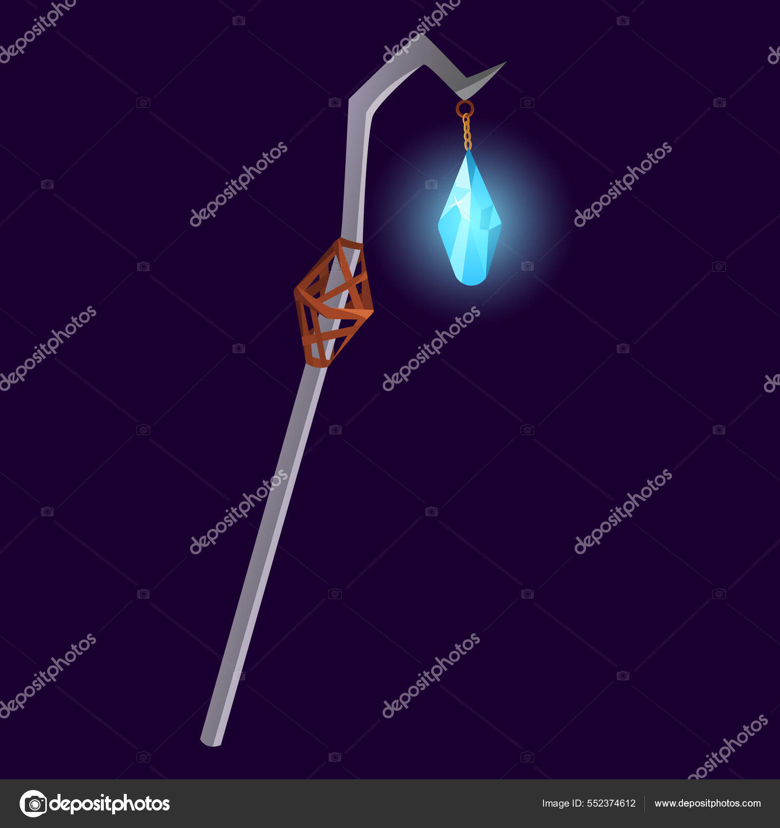 Cartoon wooden magic staff with effects Stock Vector Image by ...
