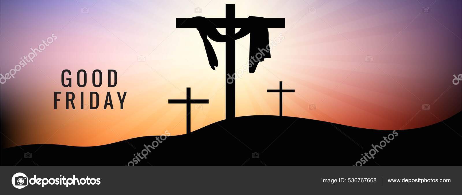 Good Friday Background Cross Banner Design Stock Vector Image by ...