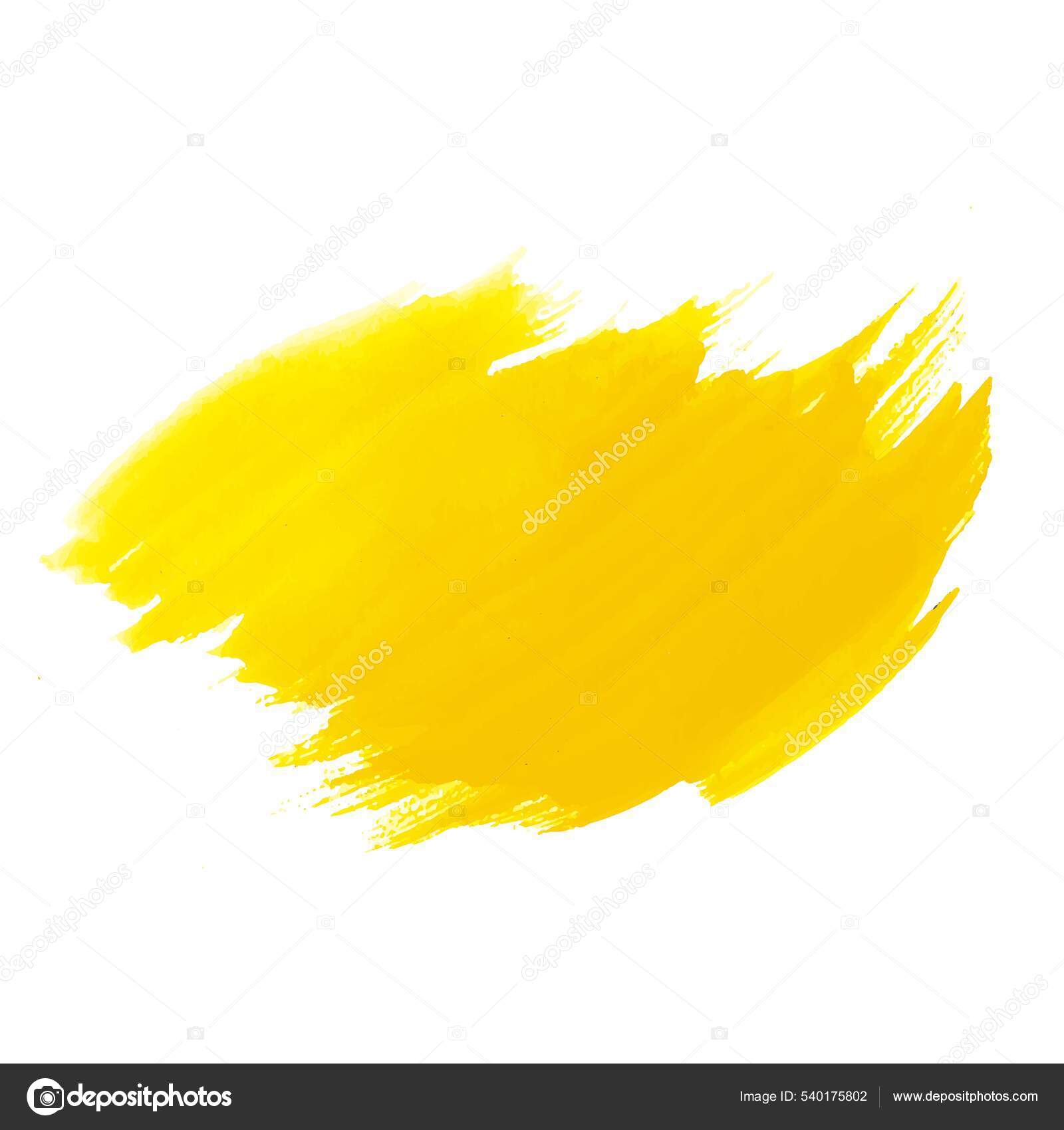 Hand Draw Yellow Brush Stroke Watercolor Design Stock Vector by ...