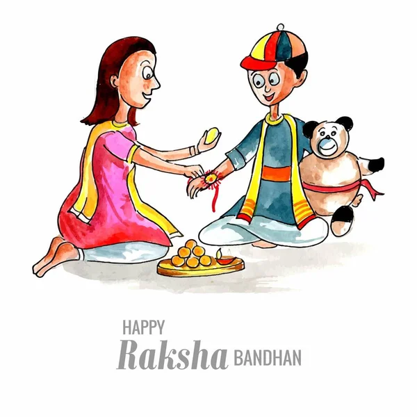 Happy Raksha Bandhan Card Brother Sister Celebration Background Stock ...