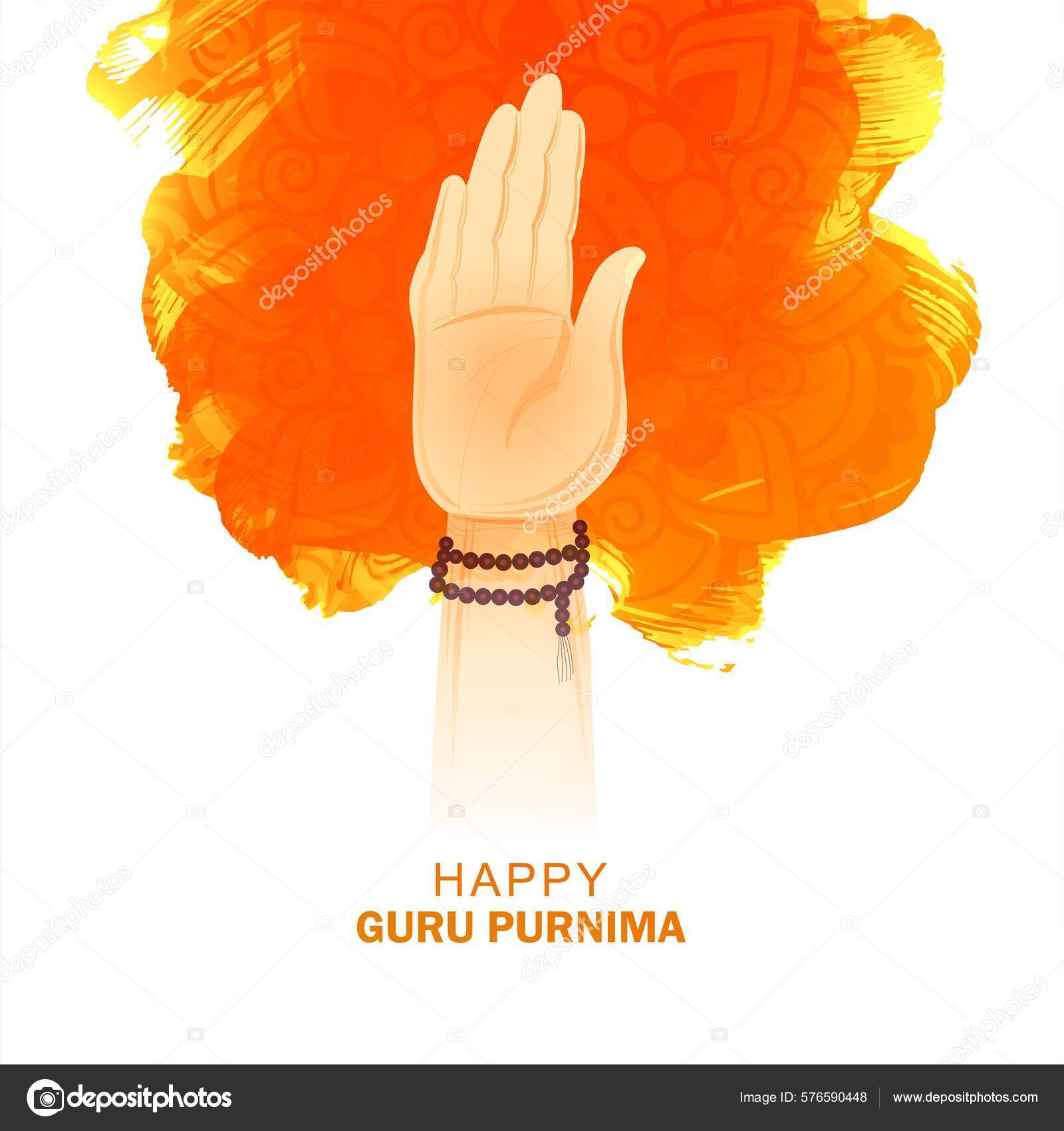 Guru Purnima Festival Guru Hand Blesses His Shishya Backgroun Stock ...