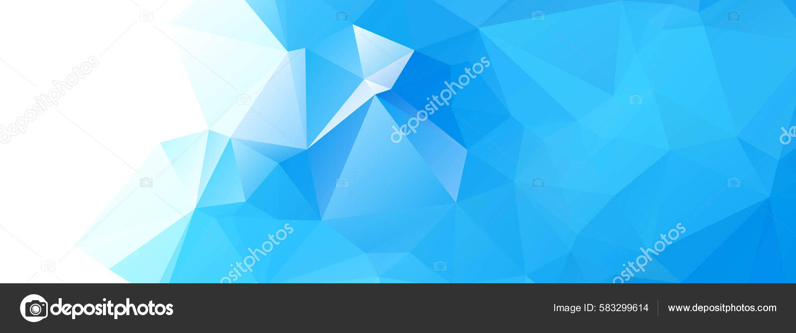 Modern Blue Low Poly Triangle Shapes Banner Background Stock Vector by ...
