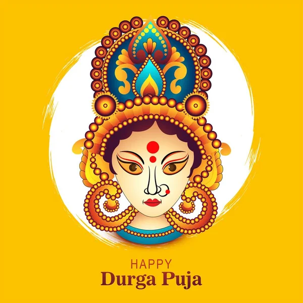 Indian Festival Happy Durga Pooja Card Background Stock Vector by ...