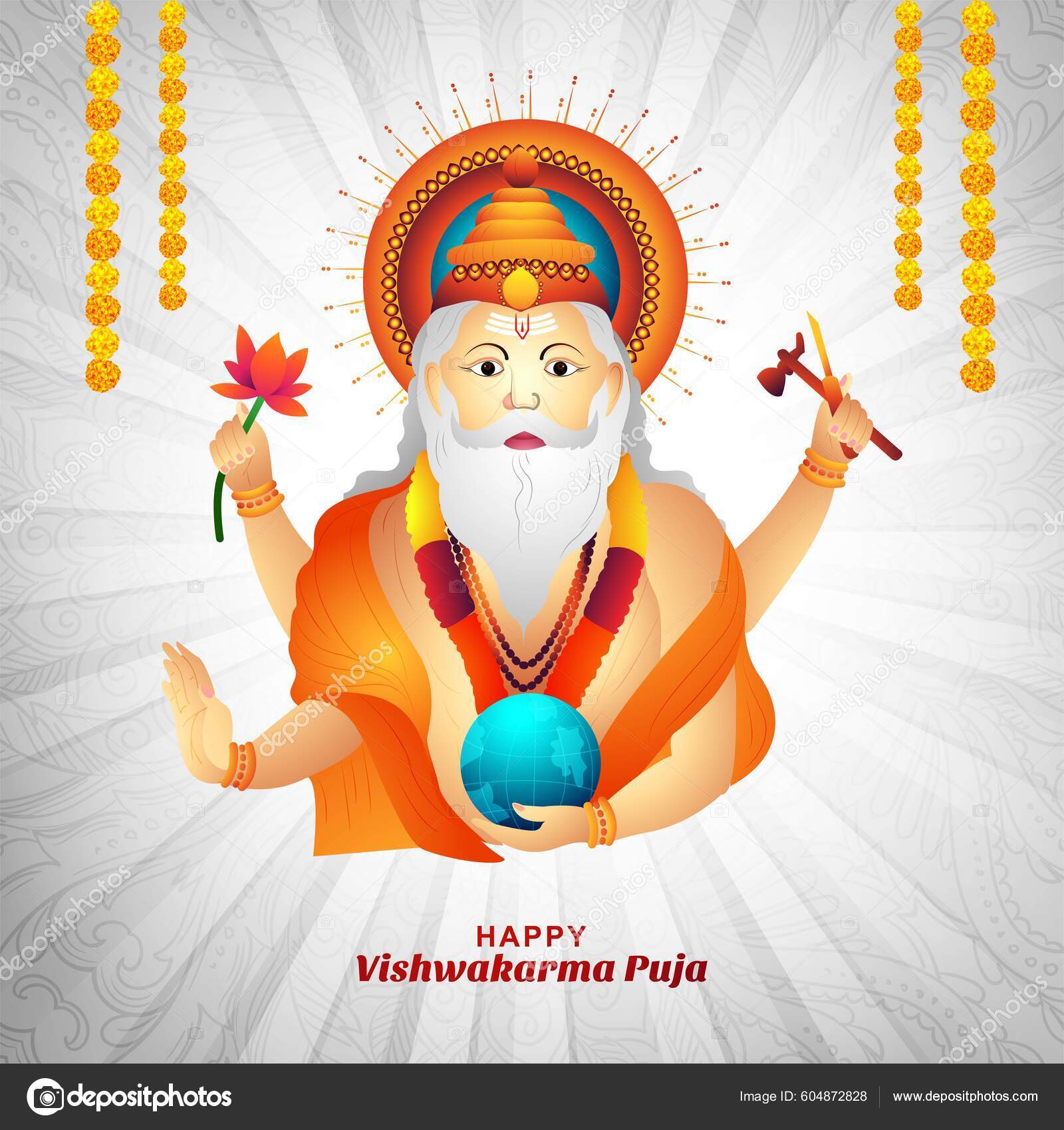 Happy Vishwakarma Puja Illustration Holiday Card Background Stock ...