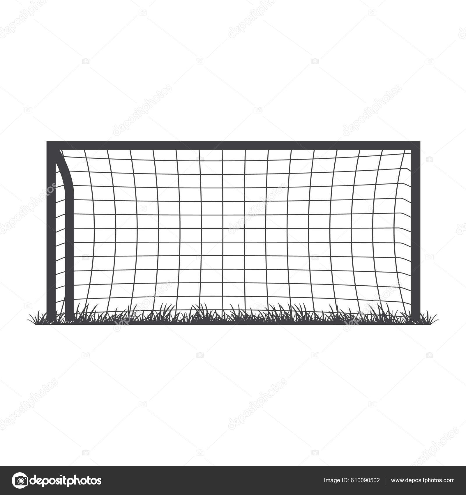 Football Goal Grass Icon Silhouette Soccer Goal Sport Equipment Vector ...
